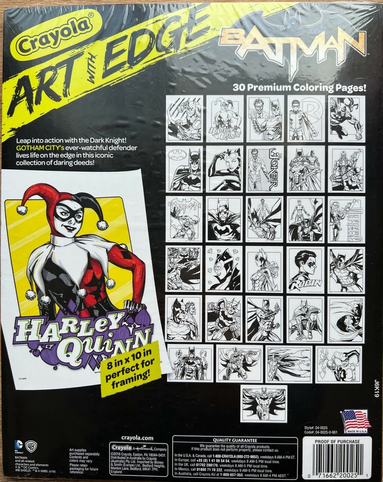 Crayola Art with Edge Batman 30 coloring pages | eBay