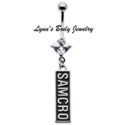Sons of Anarchy Officially Licensed SAMCRO 14g Dangle Belly Navel Ring ...