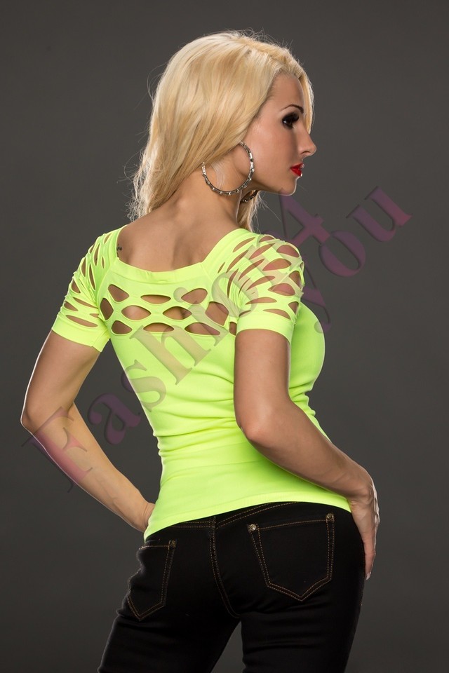 Women’s Fishnet Top Summer Casual Everyday Ladies Blouse One Size 6,8 ...