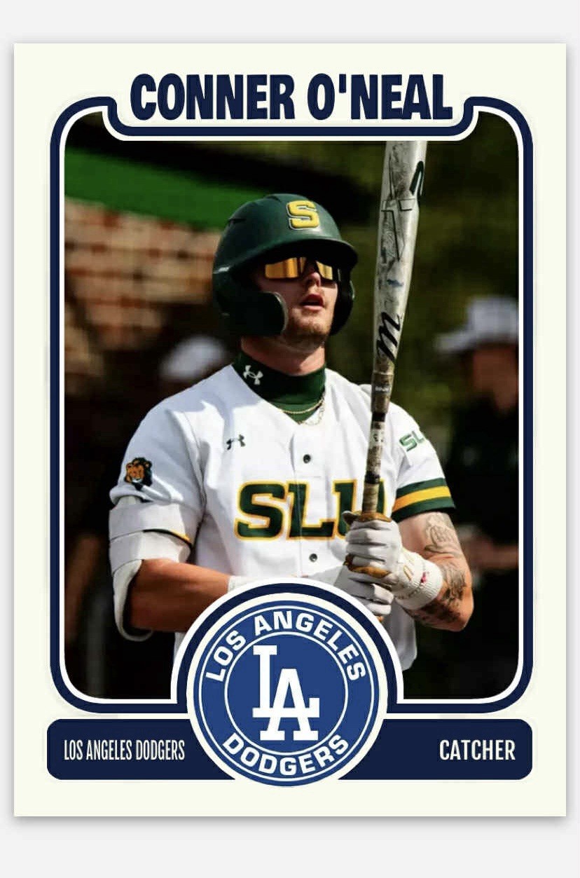 Conner O’Neal 2025 MLB Draft Novelty Baseball Card! Los Angeles Dodgers ...