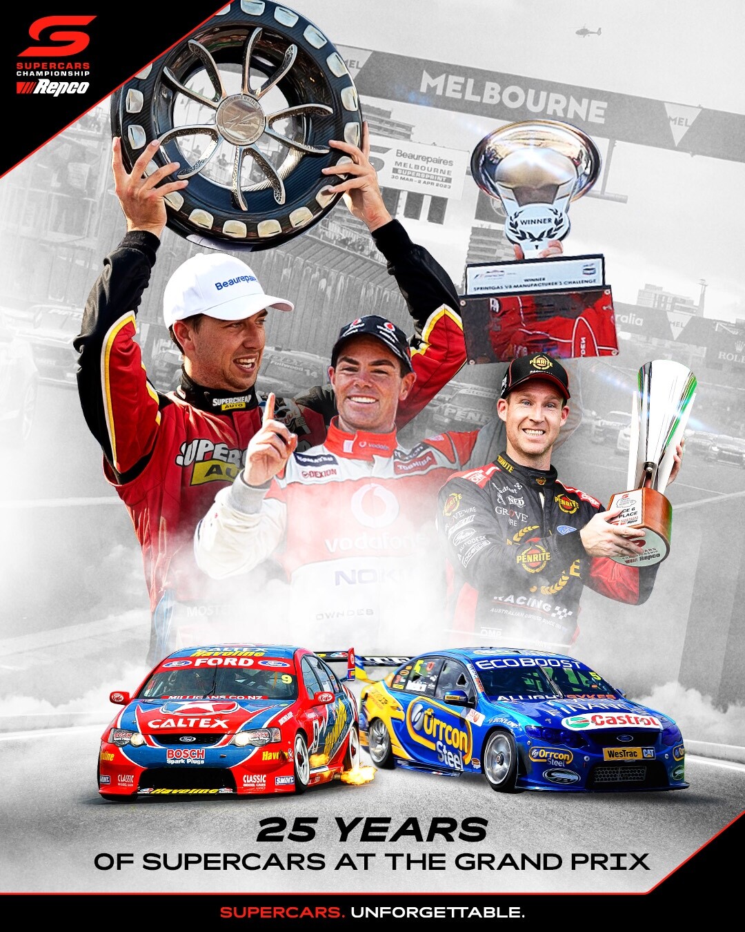 V8 Supercars motor racing champion cars poster,teams, holden Ford ...