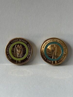 2024 Set of 2 Rugby League Men's Women's NRL NRLW Coin $2 Two Dollar ...
