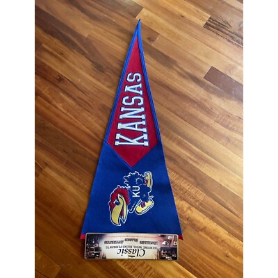 Winning Streak KANSAS UNIVERSITY Jayhawks Wool Blend Pennant Large 44 ...