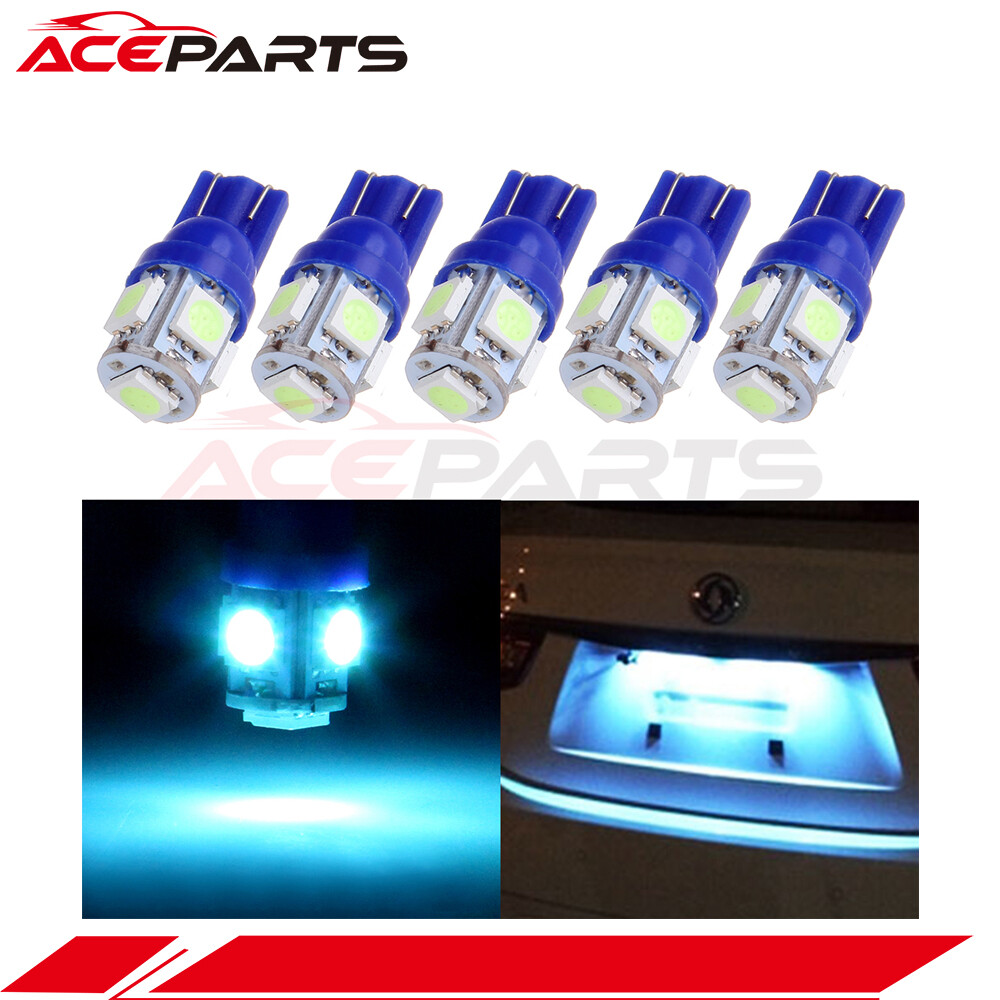5X T10 5-5050-SMD ICE BLUE LED BULBS FOR CLEARANCE CAB MARKER LIGHT ...