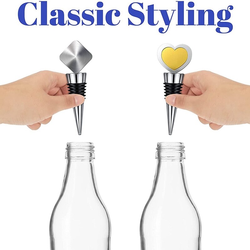 8 Pieces Metal Cork Blank Wine Stopper Kit Reusable Wine Stopper Insert ...