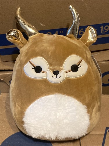 Squishmallows 8" Kieli Antelope Tan Gold Metallic Ears Horns Plush ...