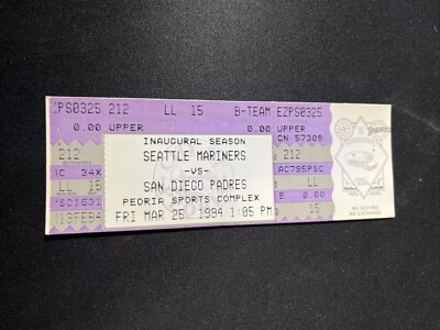 Seattle Mariners vs San Diego Padres - MLB - Full Ticket Stub - March ...