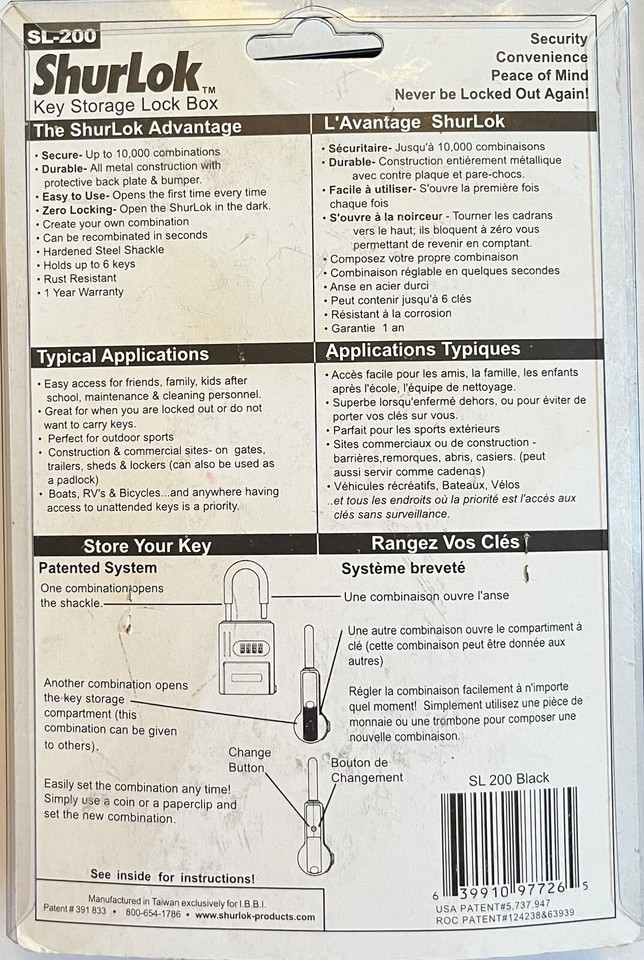 Key Lock Box - ShurLok Key Storage SL200 Black Realtor Lockbox Real ...