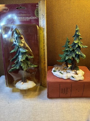 2 Santa’s Workbench Collection Accessory Pine Tree Christmas Deer ...