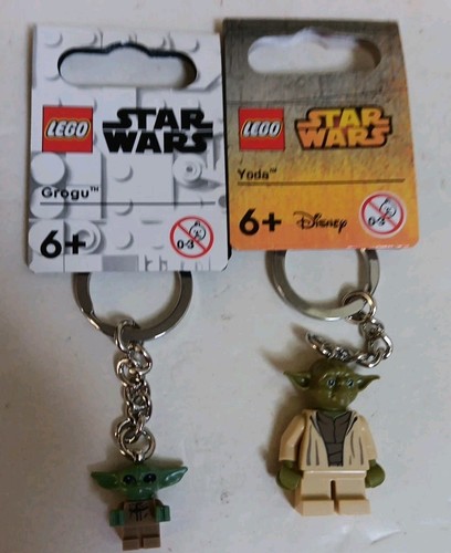 Lego Star Wars Grogu Baby Yoda & Yoda Minifigure Key Chain / Keyring ...