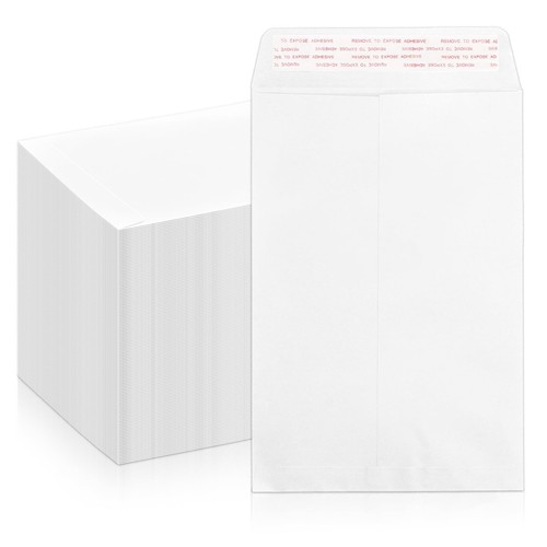 White Catalog 6x9 Envelopes Self Seal 250 PCS, Security Printable ...
