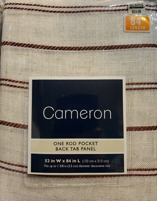 New! Cameron one Rod Pocket/Back Tab Window Curtain Panel 52"x84" | eBay