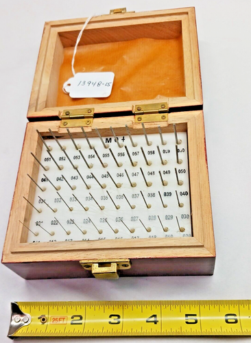 Machinists Pin Gage Set - M0 Plus - .011"-.060" - (50 pieces)- Wood ...