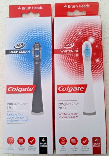 COLGATE OMRON TOOTHBRUSH HEADS DEEP CLEAN BLACK OR WHITENING WHITE ...