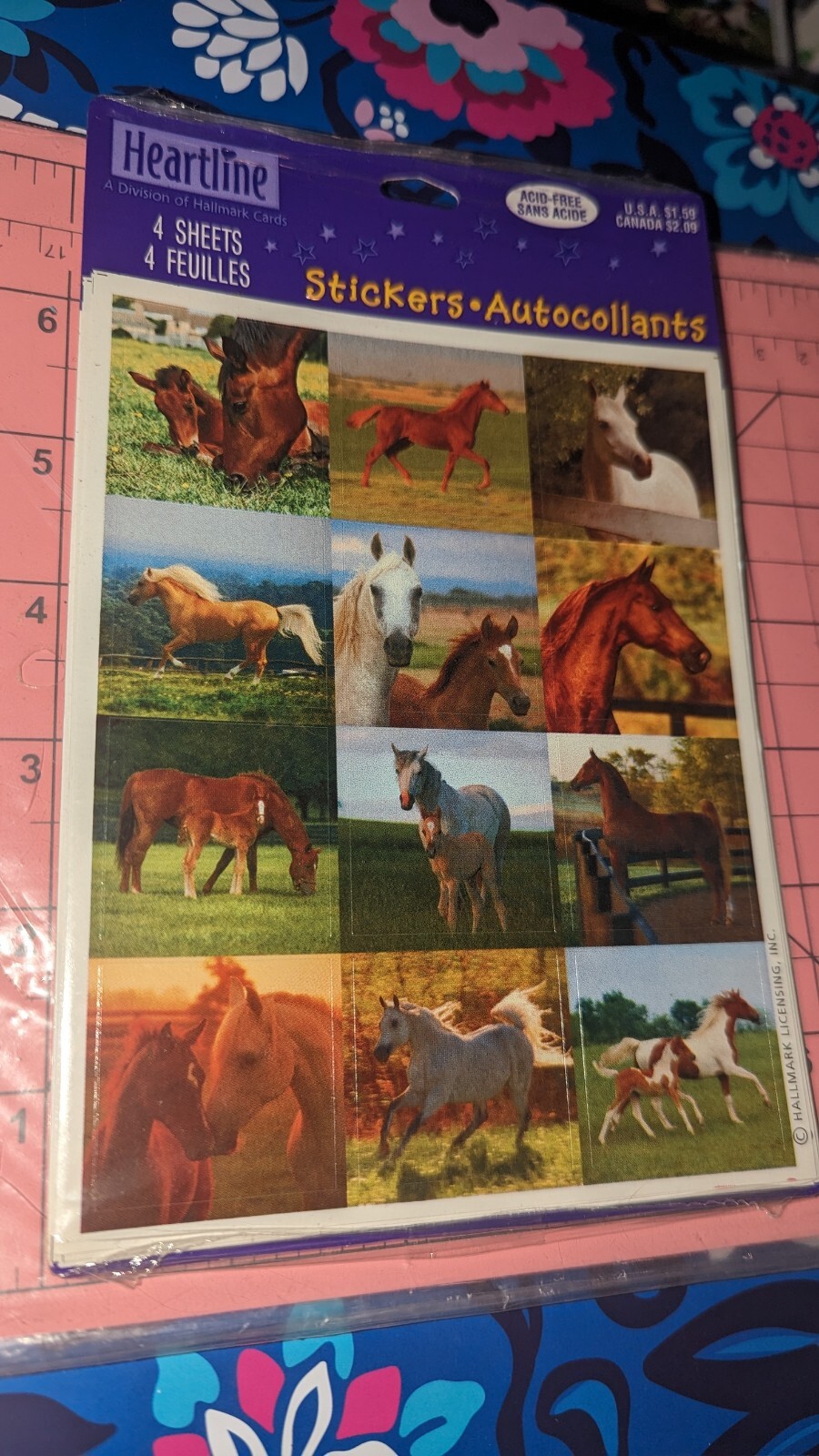 Vintage Hallmark Stickers Horses 4 Sheets New Pack Heartline | eBay