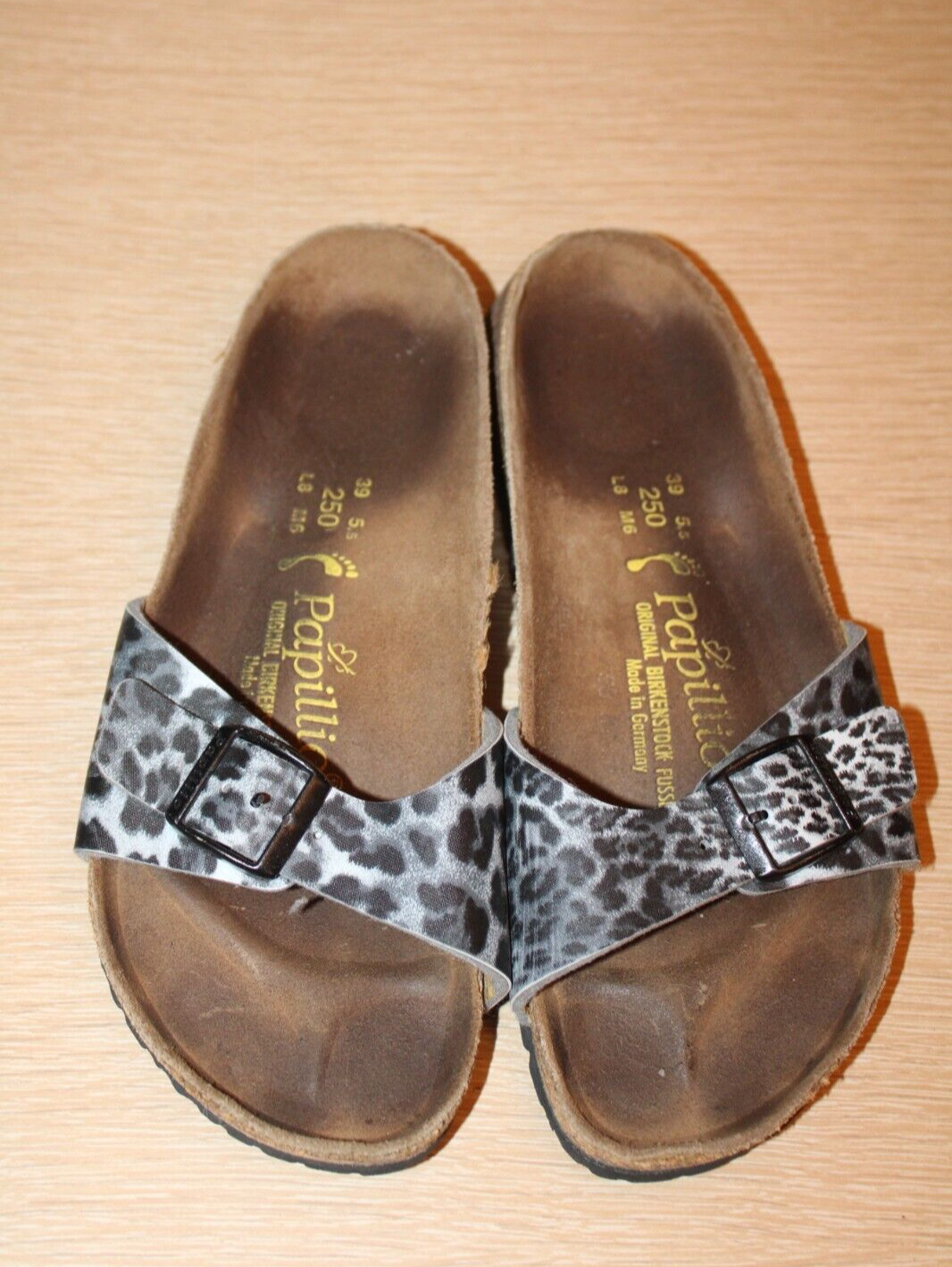 PAPILLIO by BIRKENSTOCK Madrid Black Leopard Slides S… - Gem