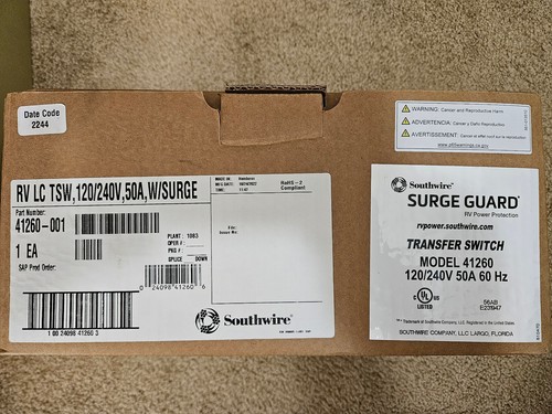 Southwire Surge Guard Transfer Switch 50 AMP #41260-001, NEW IN BOX | eBay
