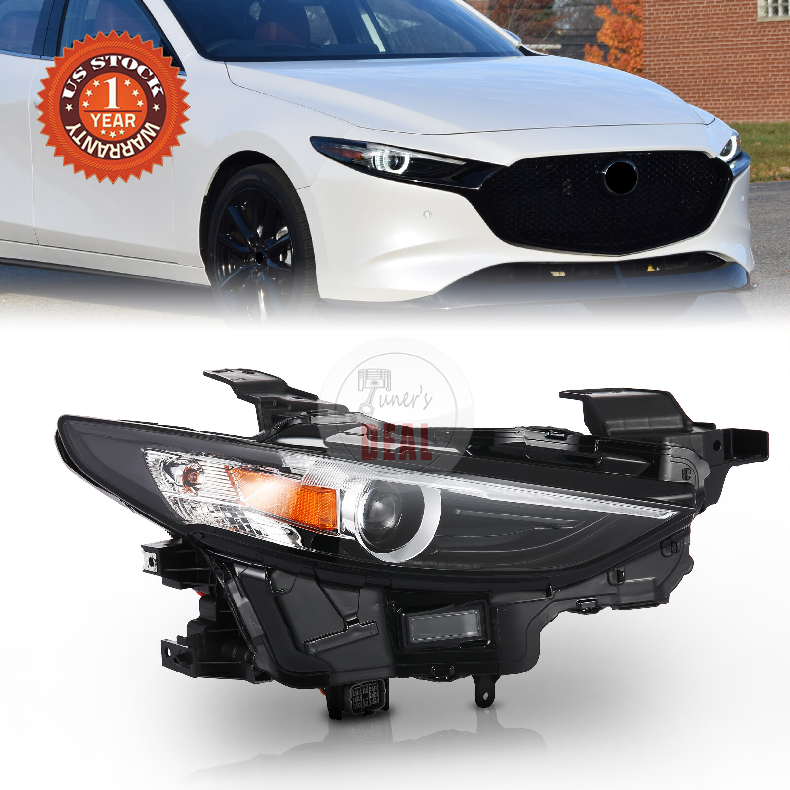 For 2019-21 Mazda3 RH Passenger Side Full LED Headlight Assembly W/bulb ...