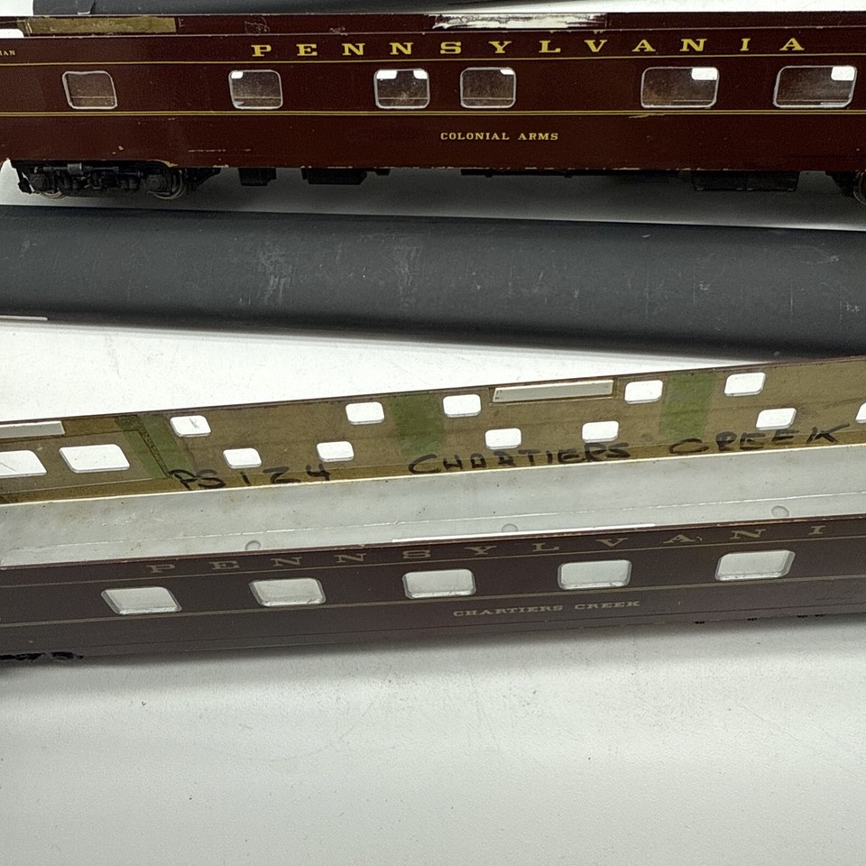 Lot 4 HO Brass Pennsylvania RR Dining Passenger Train Car PRR Painted Brass | eBay