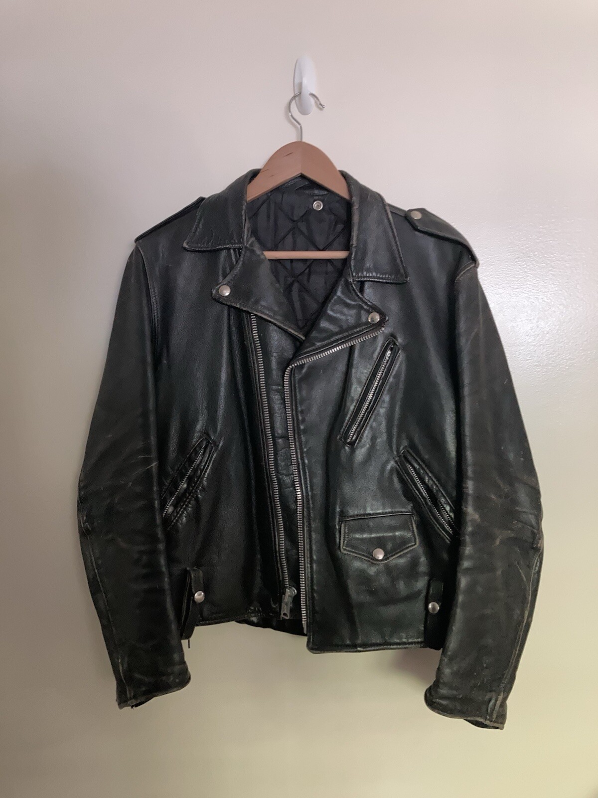 Vintage Talon Zipper Leather Biker Jacket - Gem