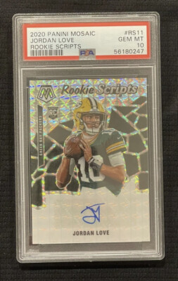 2020 Panini Mosaic Jordan Love Rookie Scripts AUTO PSA 10 RC Packers ...