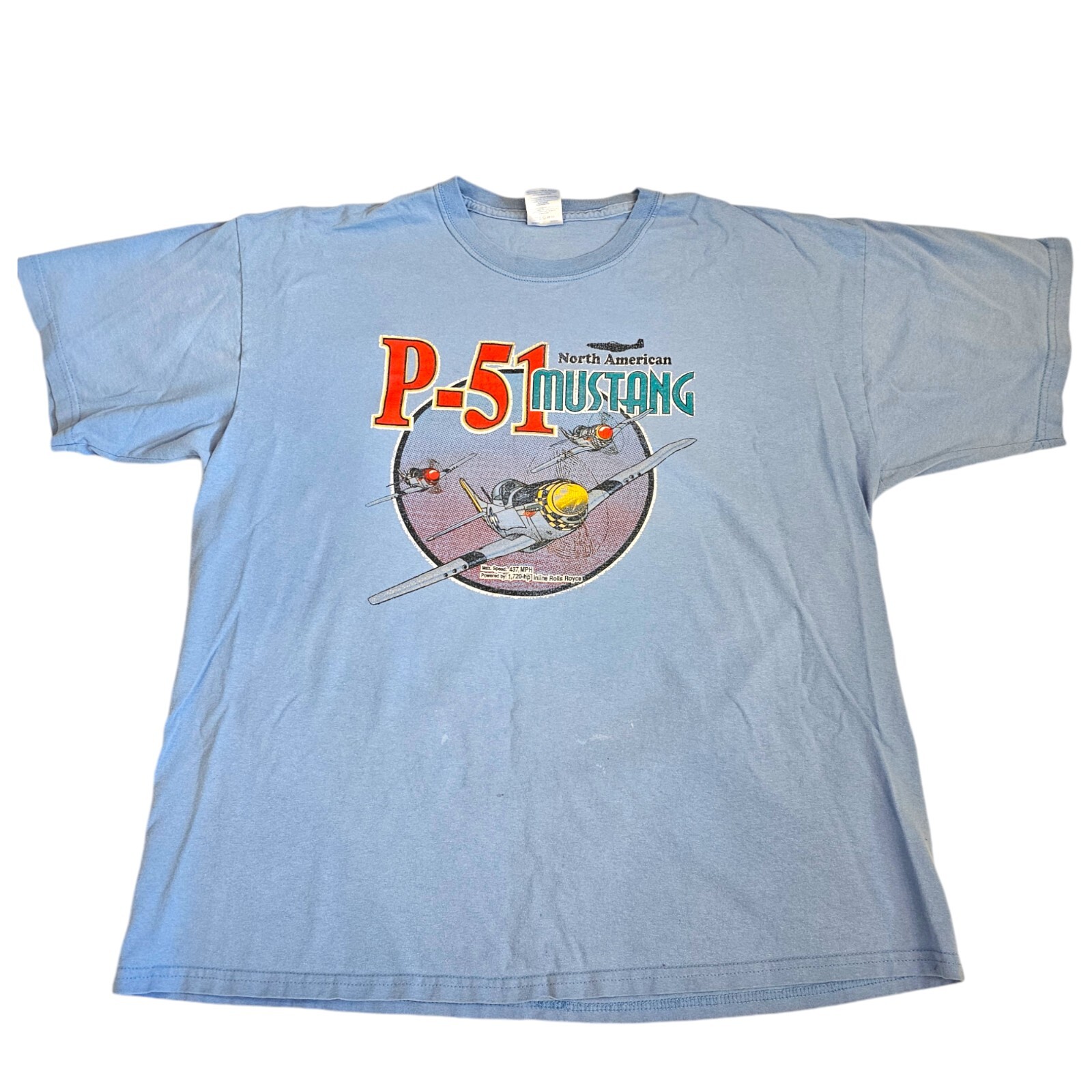 Y2K Airplane P-51 Mustang WW2 Graphic Tshirt Size XL … - Gem