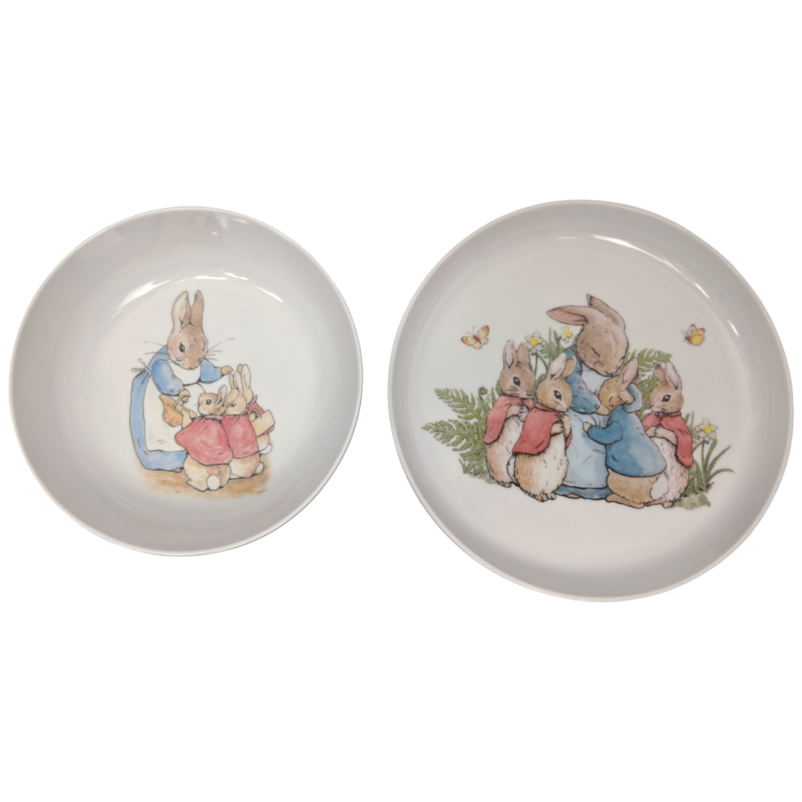 Beatrix Potter Peter Rabbit Bowl Plate Set Melamine Plastic Pottery ...