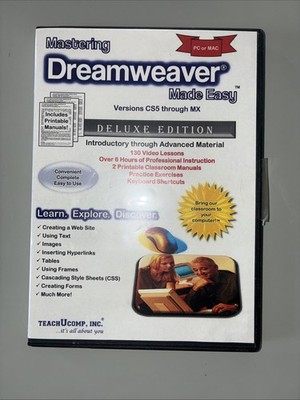 Mastering Dreamweaver Deluxe Edition Versions CS5 Through MX DVD ROM PC ...