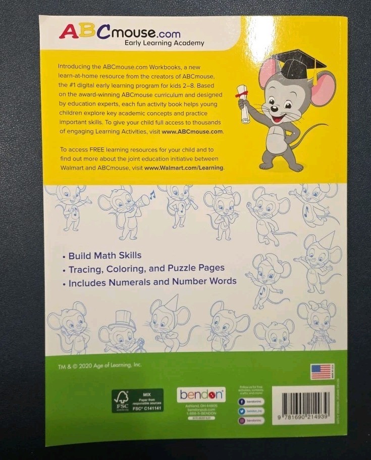ABC Mouse Math Workbook Counting 1-10 | eBay