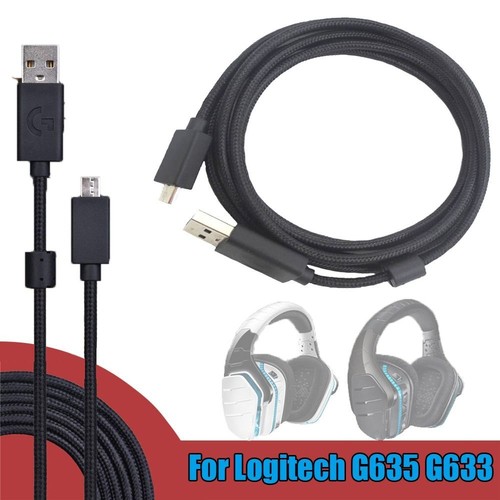 Cord Audio Data Cable USB Micro Headphones Charger For Logitech G635 ...