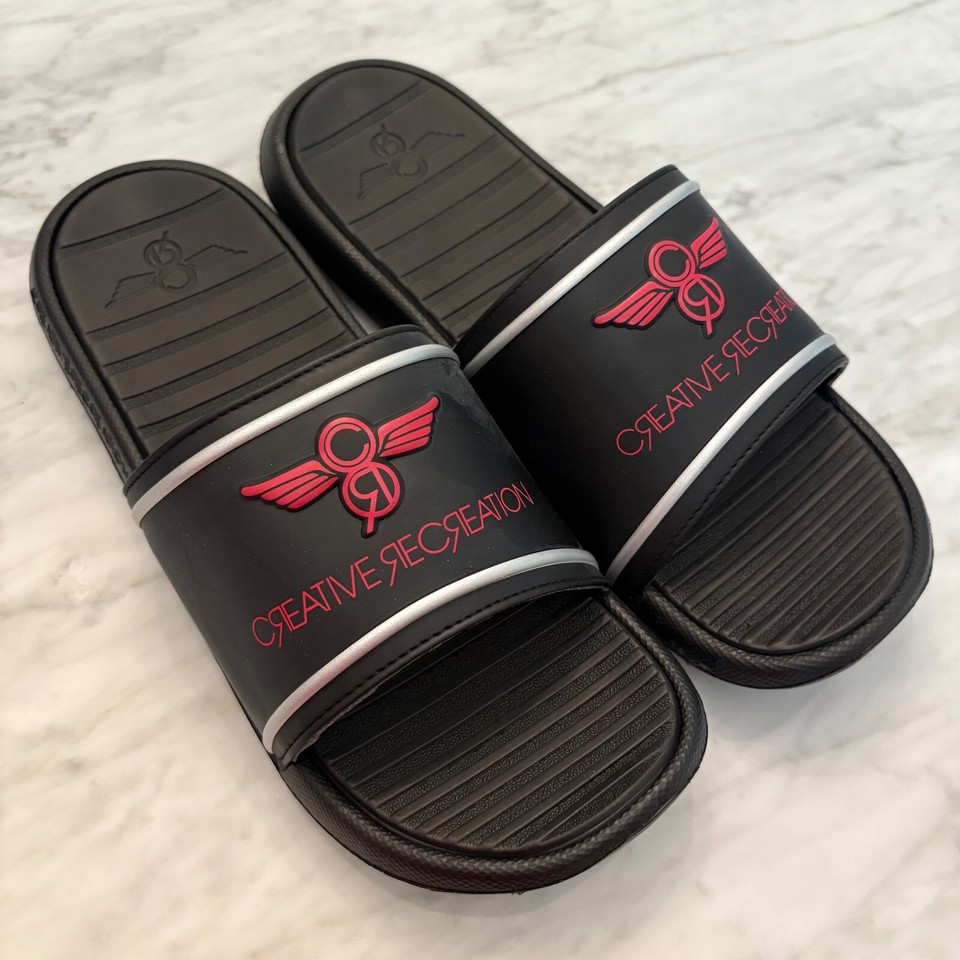 Creative Recreation Felisio Slides Black Red Silver Sz 10 New in Box | eBay