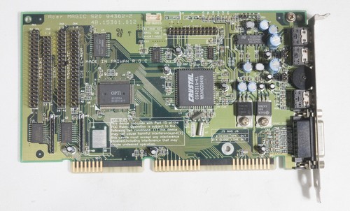 Vintage Acer Magic S20 94362-2 sound card OPL 16 bit ISA ISA327 | eBay