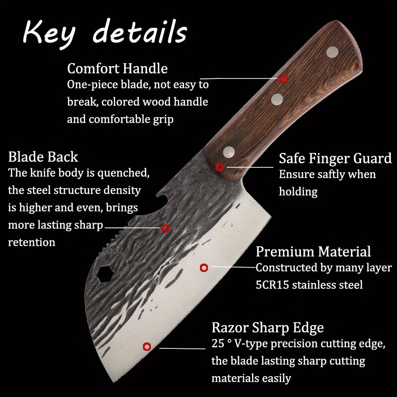 Handmade Forged Kitchen Butcher's Chef Knife Meat Cleaver Knives ...