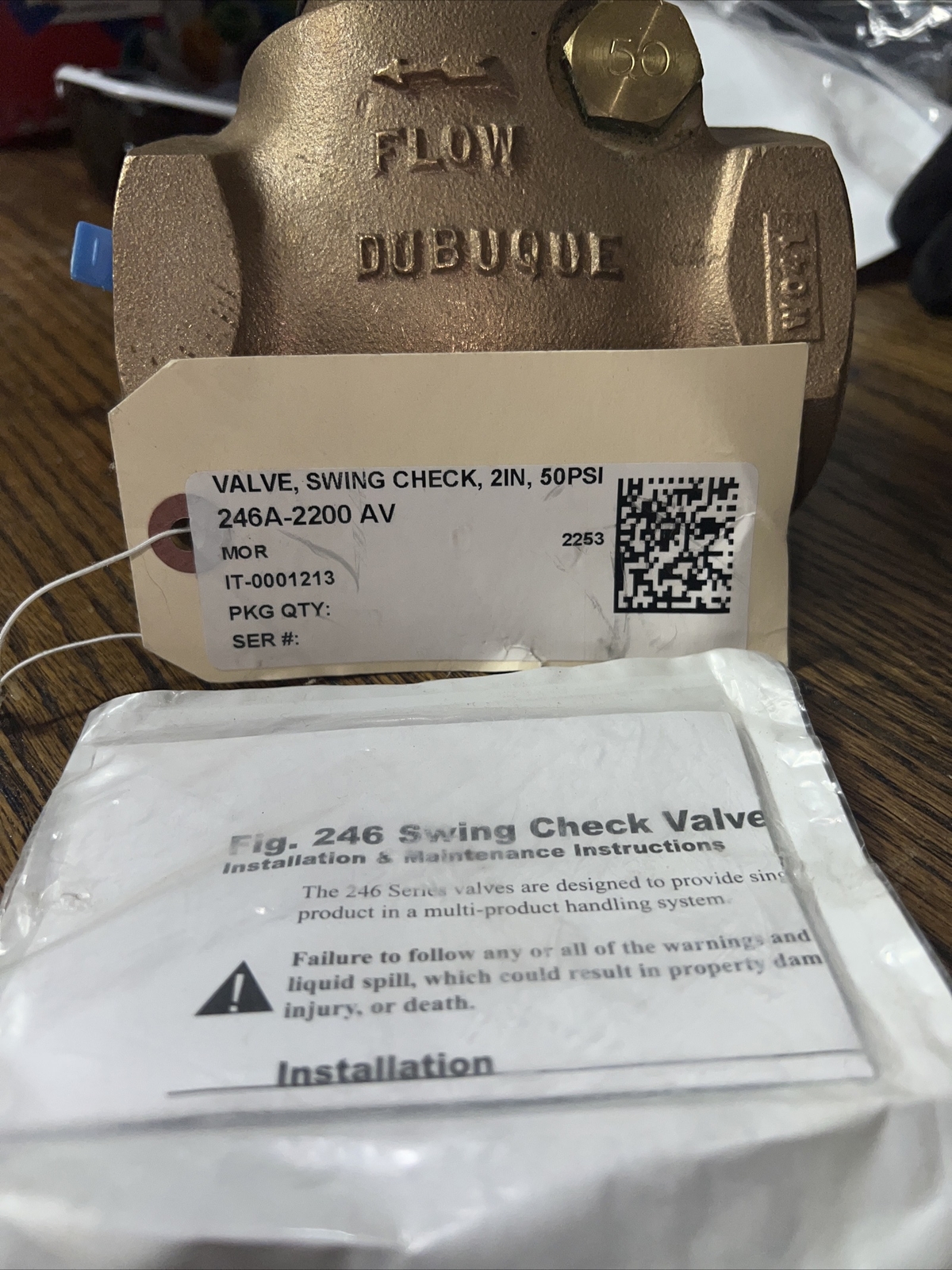 MBC Morrison Dubuque FIG 246A-0400AV 3 Inch Swing Check Valve Threaded Brass | eBay