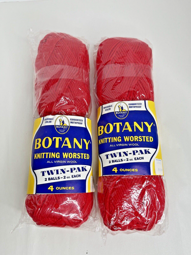 BOTANY Knitting Worsted All Virgin Wool Yarn 4 oz Color 81 Red Vintage ...