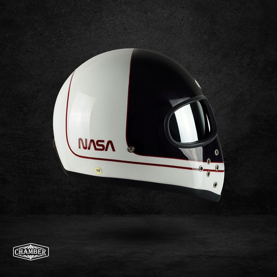 NEW ! VINTAGE CUSTOM HELMET XF-GP NASA FOR CAFERACER BOBBER CHOPPER ...