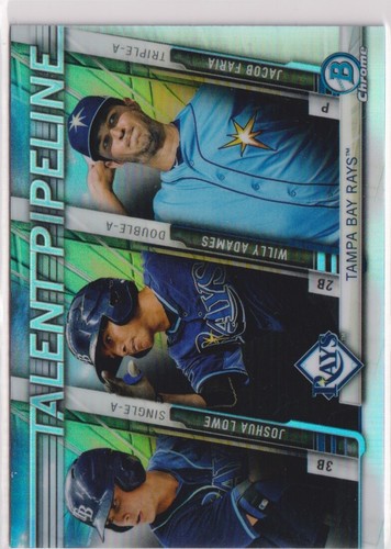 2017 Bowman Chrome Josh Lowe / Adames / Faria Tampa Bay Rays Talent ...