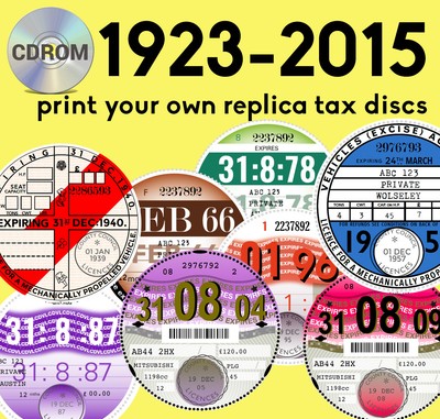 REPRODUCTION REPLICA ROAD TAX DISC Choose design | All years | Print ...