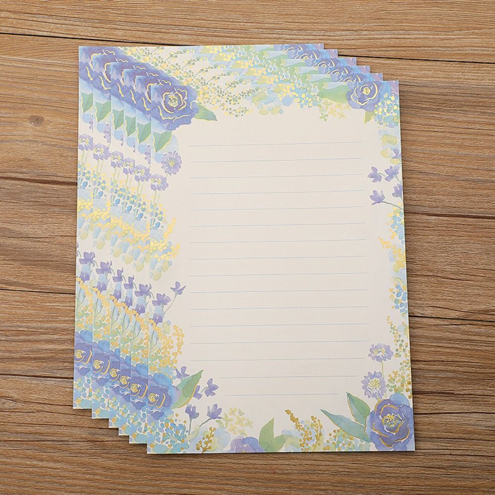 8/64 sheets A5 Letter Paper Set Gold Foil Writing Paper Stationery ...