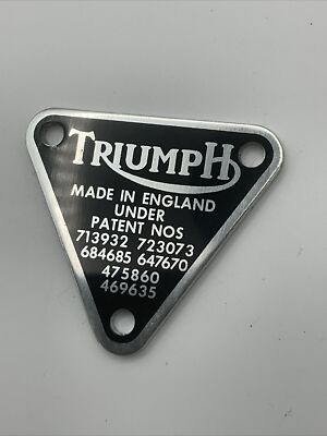 Genuine Triumph Trident Patent Timing Cover Badge new old stock 70-8762 ...