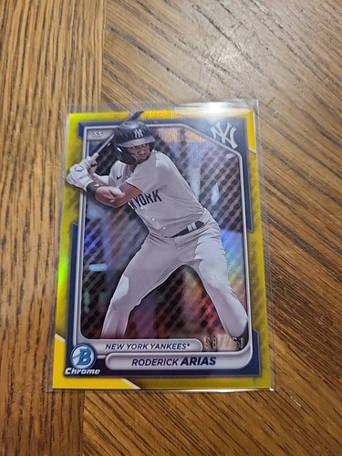 2024 Bowman Chrome Yellow Refractor, #58/75 Roderick Arias - New York ...