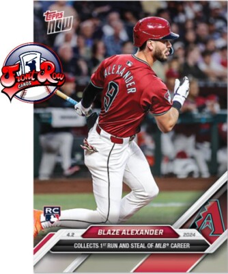 Blaze Alexander RC 2024 MLB TOPPS NOW 32 Collects 1st Run And Steal | eBay