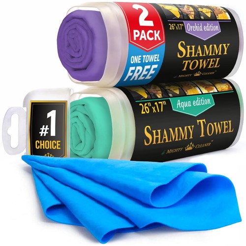 Premium 2pk +1 Free Shammy Cloth for Car Drying - 26"x17" - Super ...