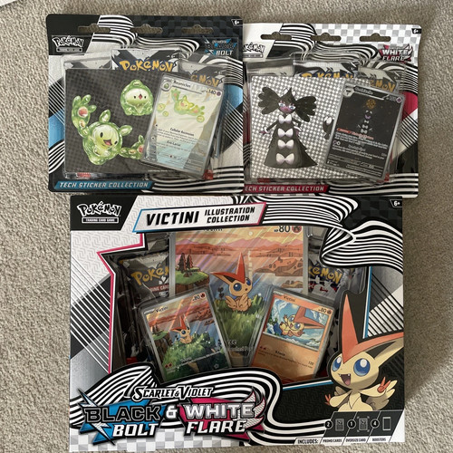 LOT POKEMON TCG BLACK BOLT / WHITE FLARE TECH STICKER & VICTINI ...