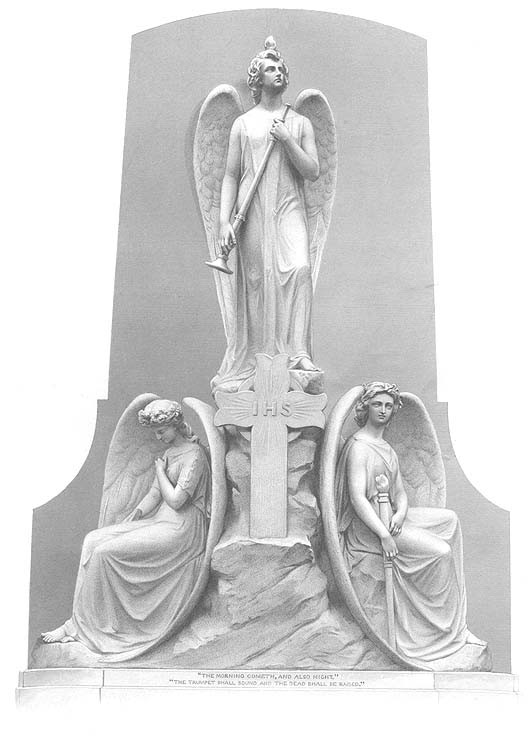 Winged GUARDIAN ANGELS OF DEATH LIFE RESURRECTION ~ Old 1861 Art Print ...