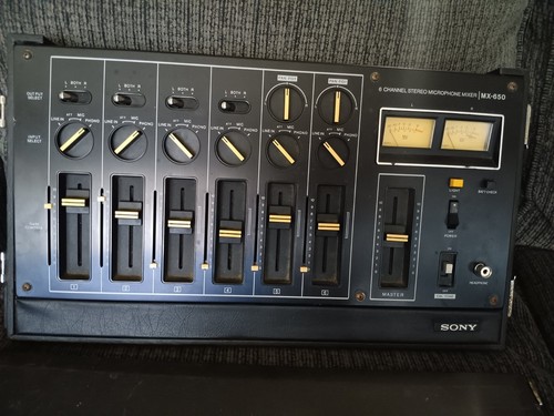 VINTAGE SONY MX 650 6 CHANNEL STEREO MIC / LINE MIXER With Cover 100% ...