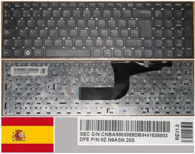 Keyboard QWERTY Spanish Samsung RC710 RC711 BA59-03059D 9Z.N6ASN.20S ...