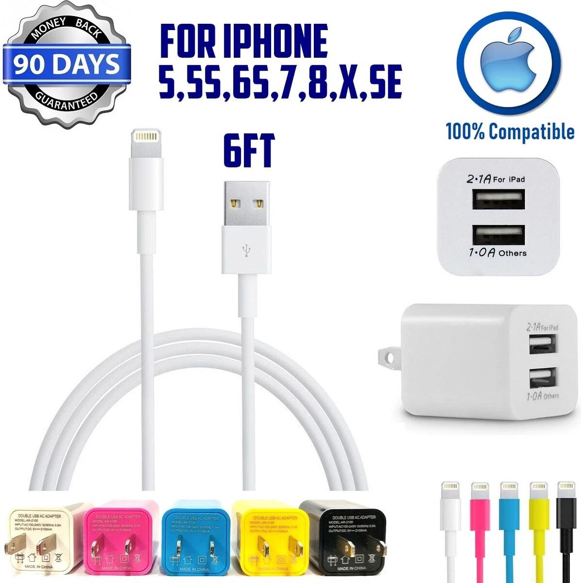 Dual Iphone 5s Charger Cable