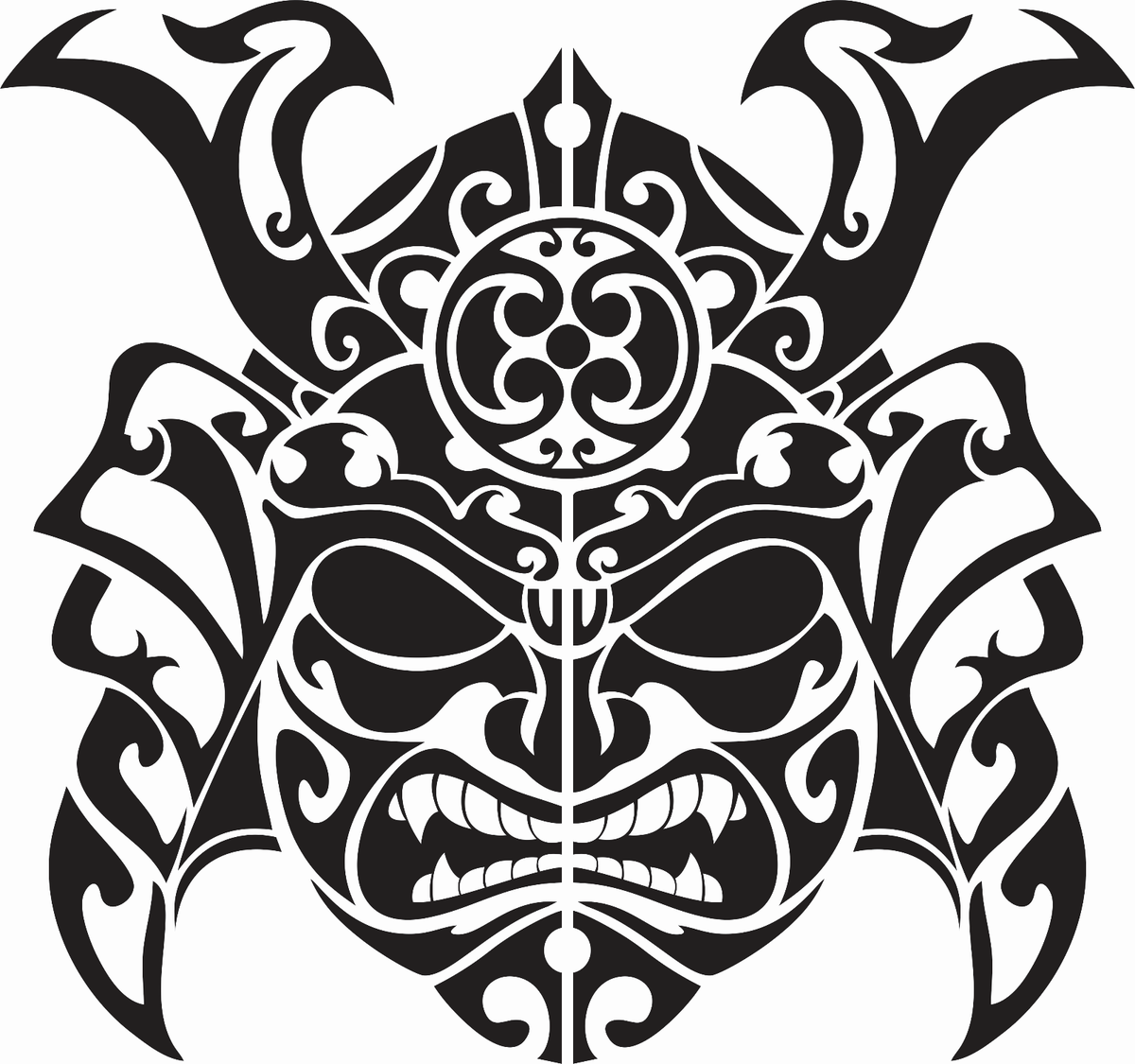 Samurai Mask Stencil