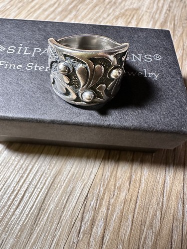 Signed Silpada Sterling Silver 925 Floral Vine Holy Trinity Wide Band ...